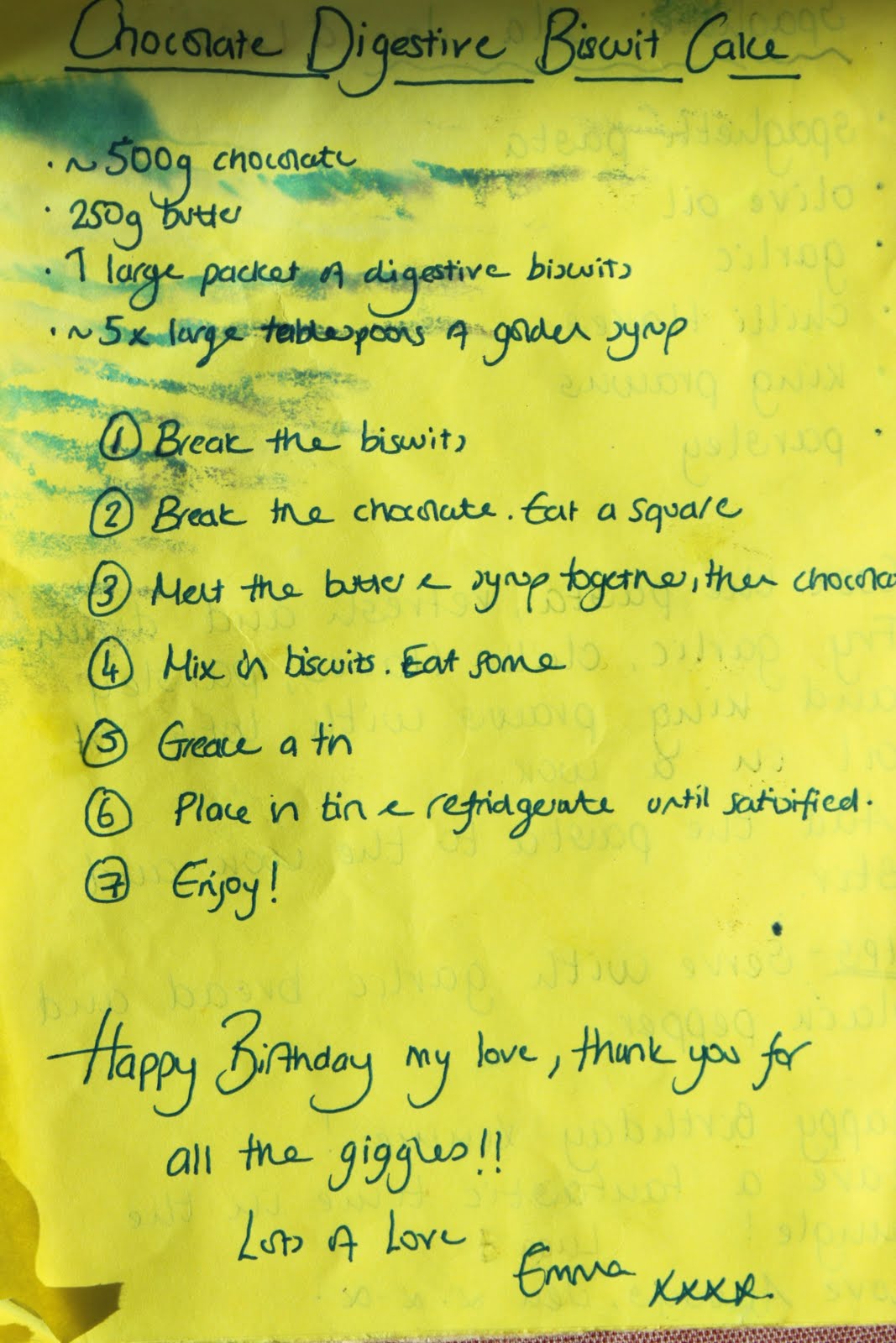 Pudding Pie Lane: Birthday card recipe no.7: Chocolate Digestive ...