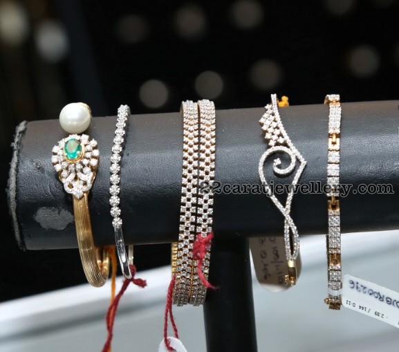 Simple Diamond Bangles Bracelets - Jewellery Designs
