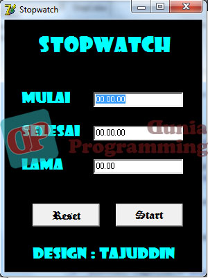 Cara Membuat STOPWATCH Dengan Delphi7 - Dunia Programming