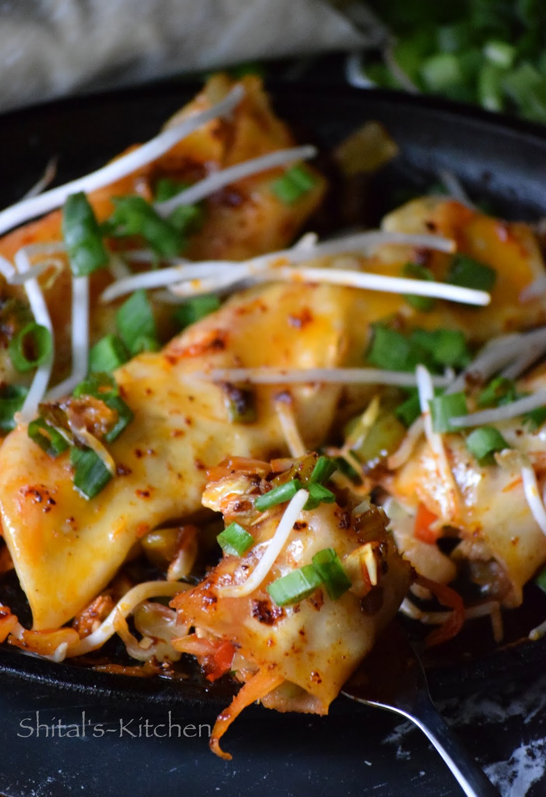 Shital's-Kitchen: Steamed Rolls in Schezwan Sauce