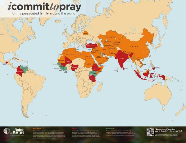 Pebbles For Christ: The Voice of the Martyrs' 2014 Global Prayer Map