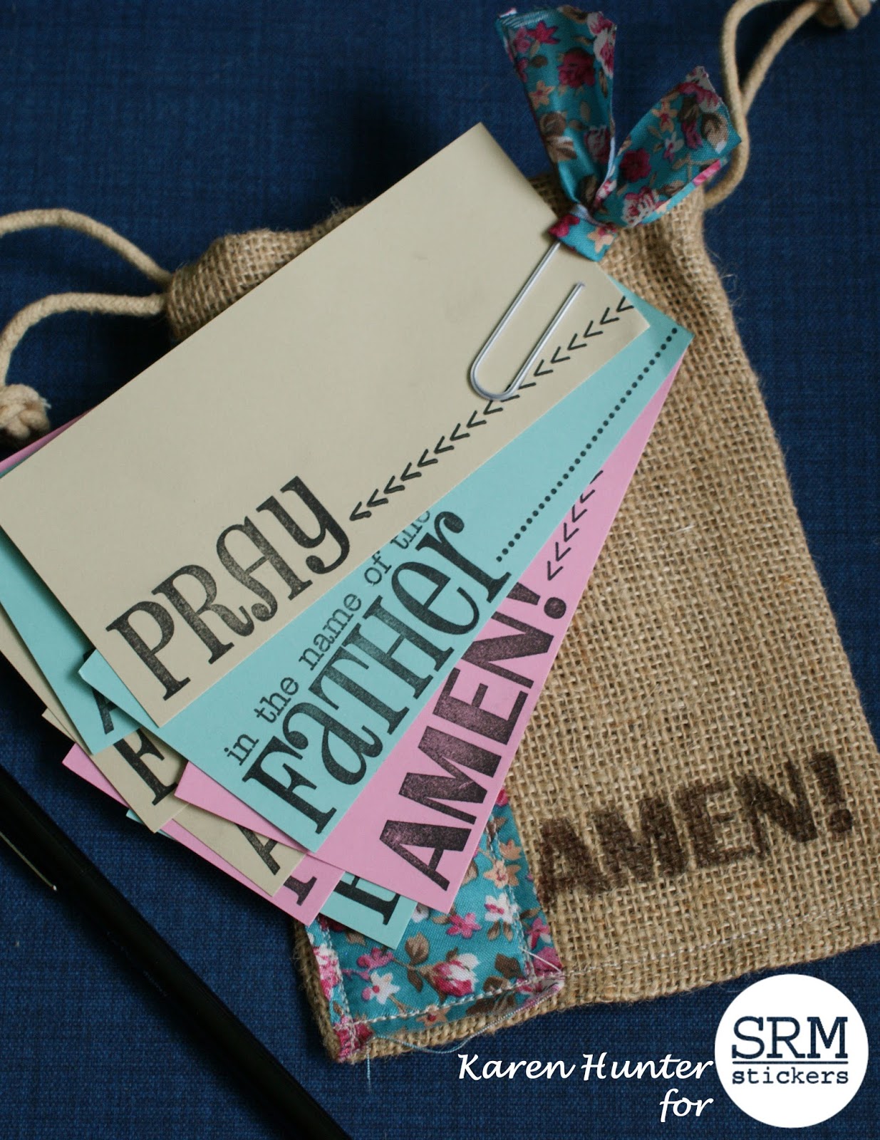 KarenScraps: Burlap Prayer Pouch