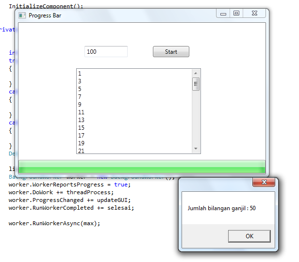 Dimensi TutupBotol: Progress Bar menggunakan Background Worker di C# WPF VS2010 - Basic