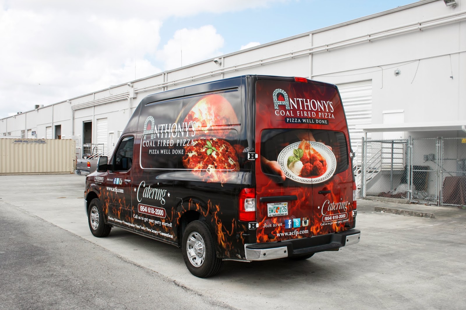 Nissan NV Van 3M Vehicle Wrap Advertising | Anthony Coal Fired Pizza ...