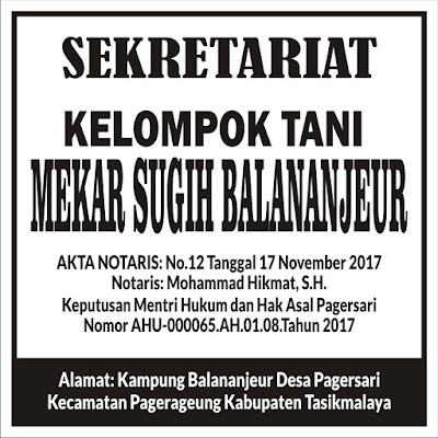 Contoh Banner Plang Kesekretariatan Organisasi | Plang Kelompok Tani ...