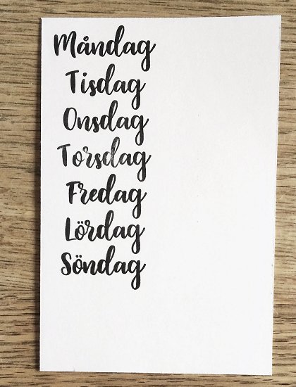 Malin´s Stämplar: Veckodagar