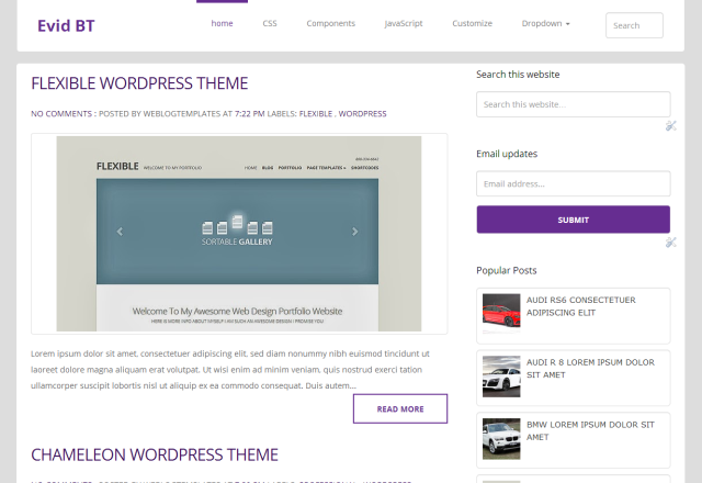 Template Blogger Simple Responsive dengan Bootstrap - Blog Romeltea