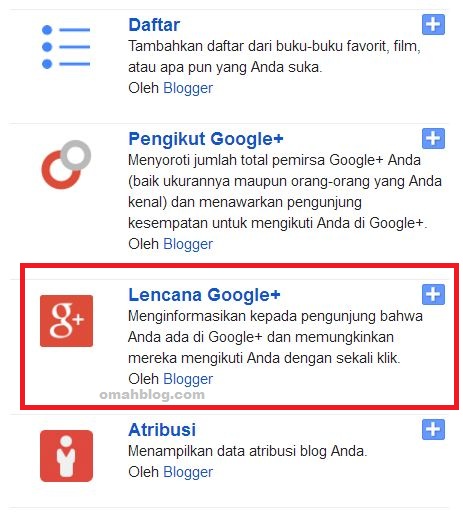 Cara Memasang Widget Follow Google+ Pada Blog - Omahblog.com