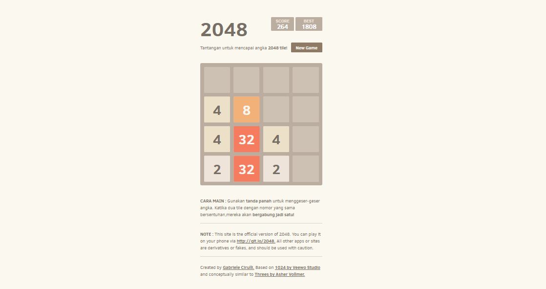 Source Code : Game 2048 Tiles berbasis HTML5 - Kiding Koding