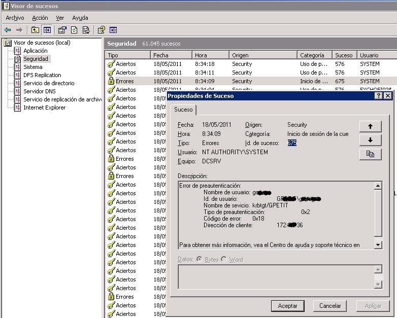 Gonsystem: Visor de Sucesos - Eventos. EventcombMT