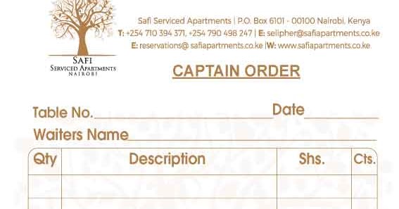 Branded Business Books : captain Orders