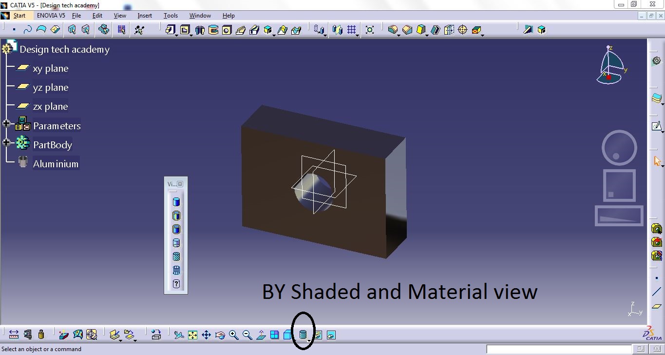 Design Tech Academy: How to add material and show material effect in CATIA