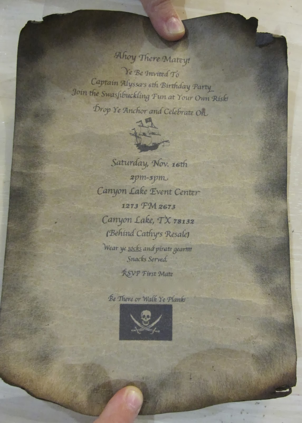 Pirate Party Invitations Message In A Bottle