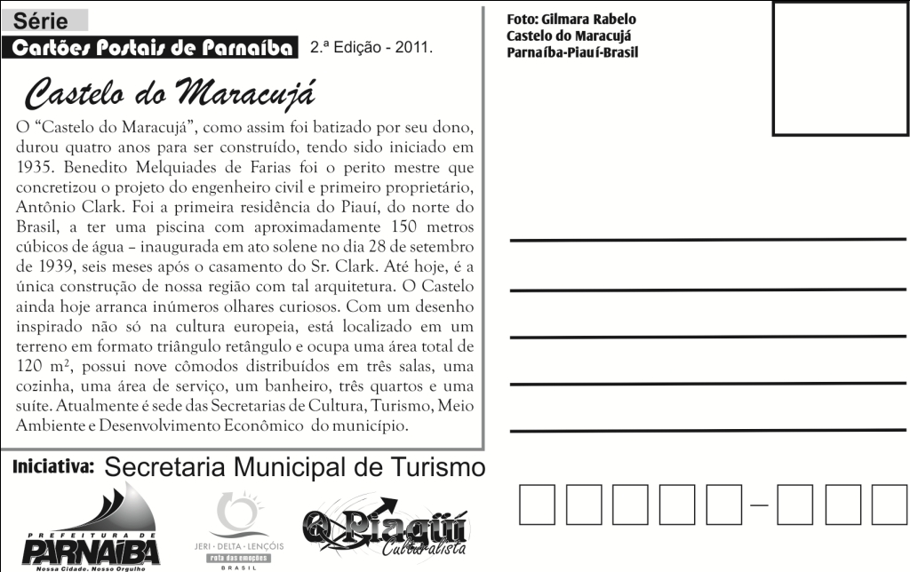 Cartões Postais da cidade de Parnaíba, Piauí. Divulgação feita pela ...