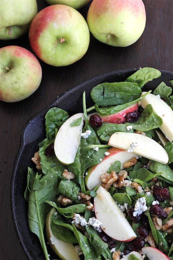 Savor Home: Pink Lady Spinach & Blue Cheese Salad