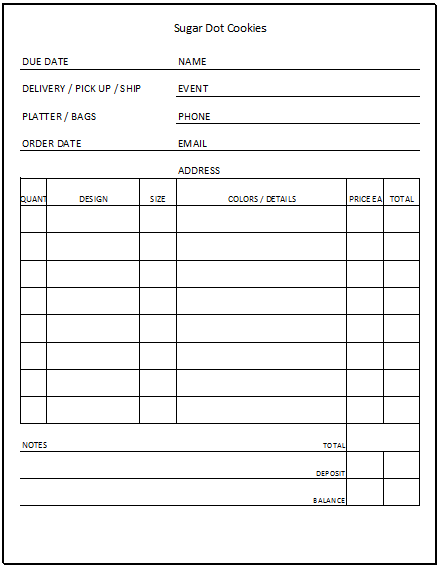 Free Printable Cookie Order Forms - Printable Forms Free Online