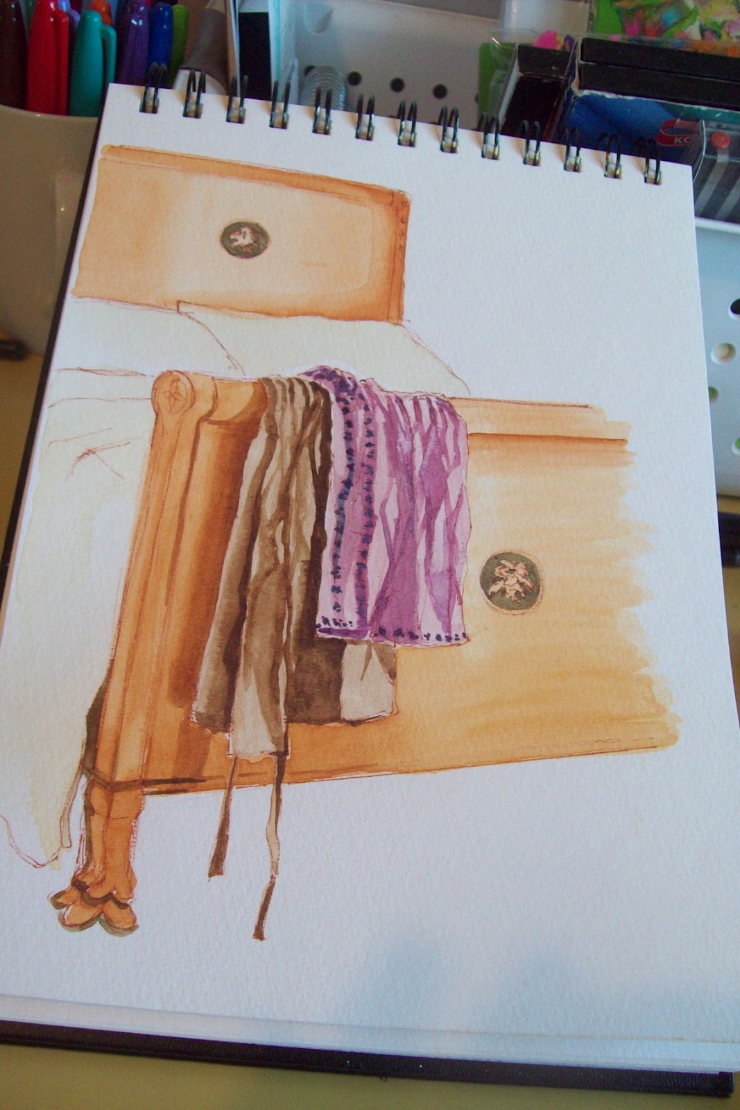 journal illustrations and musings: watercolor bed, danny gregory and ...