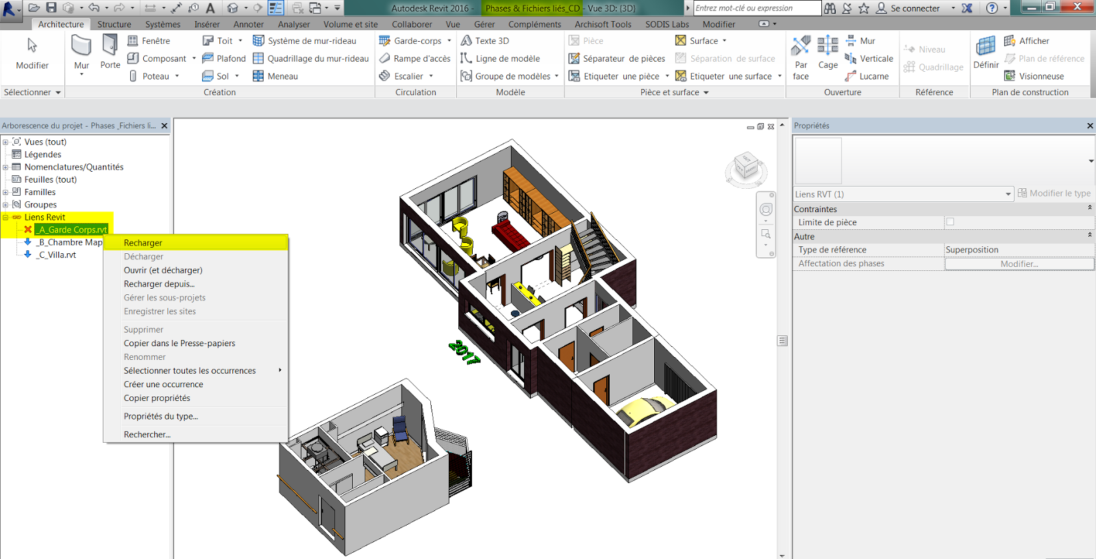 Revit-Mémo: Revit 2016_Phases et fichiers liés