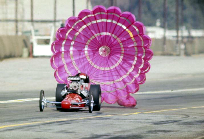 Just A Car Guy: like so many old drag racing things, I love the parachutes