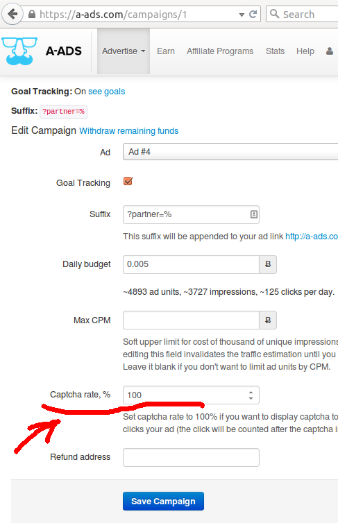 A-ADS blog: New feature: Captcha rate for advertisers