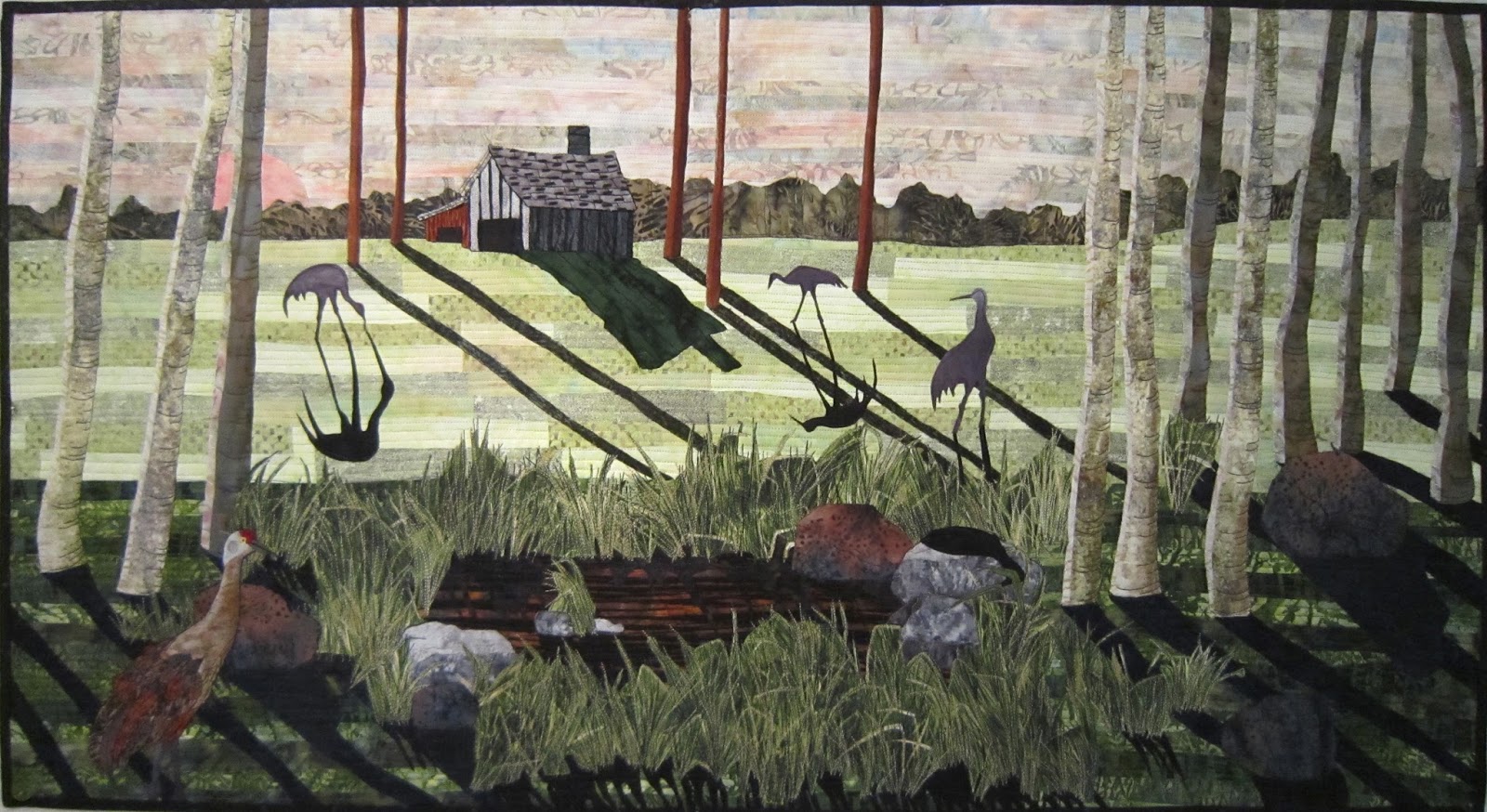 Barbara Strobel Lardon Art quilts: EVENING SHADOWS