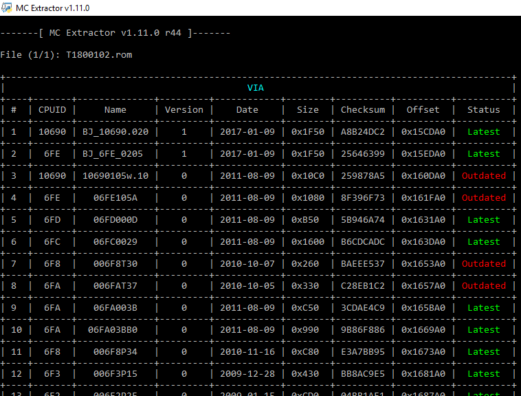 Mcextractor - Intel, Amd, Via & Freescale Microcode Extraction Tool ...