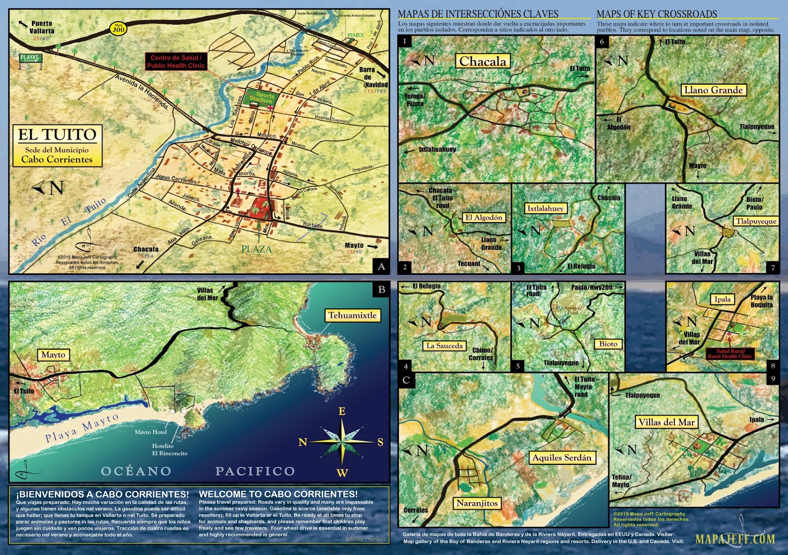 Mapa Jeff Cartography: Cabo Corrientes Road Map