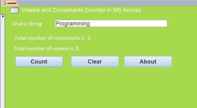 Free Programming Source Codes And Computer Programming Tutorials Vowels And Consonants Counter