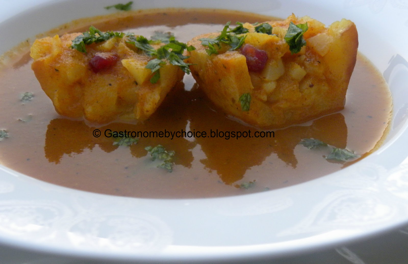 Bharwaan Aloo in Tarbuj Ki Karri ( Stuffed Potatoes in Rajasthani ...