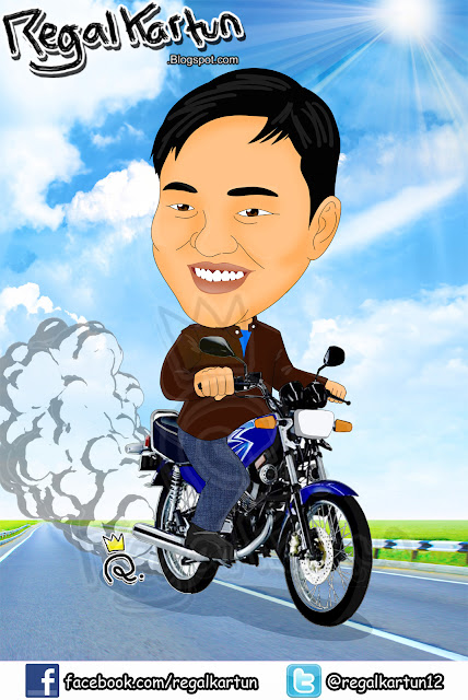 daily cartoon, art & illustration: Karikatur Biker Yamaha RX-King