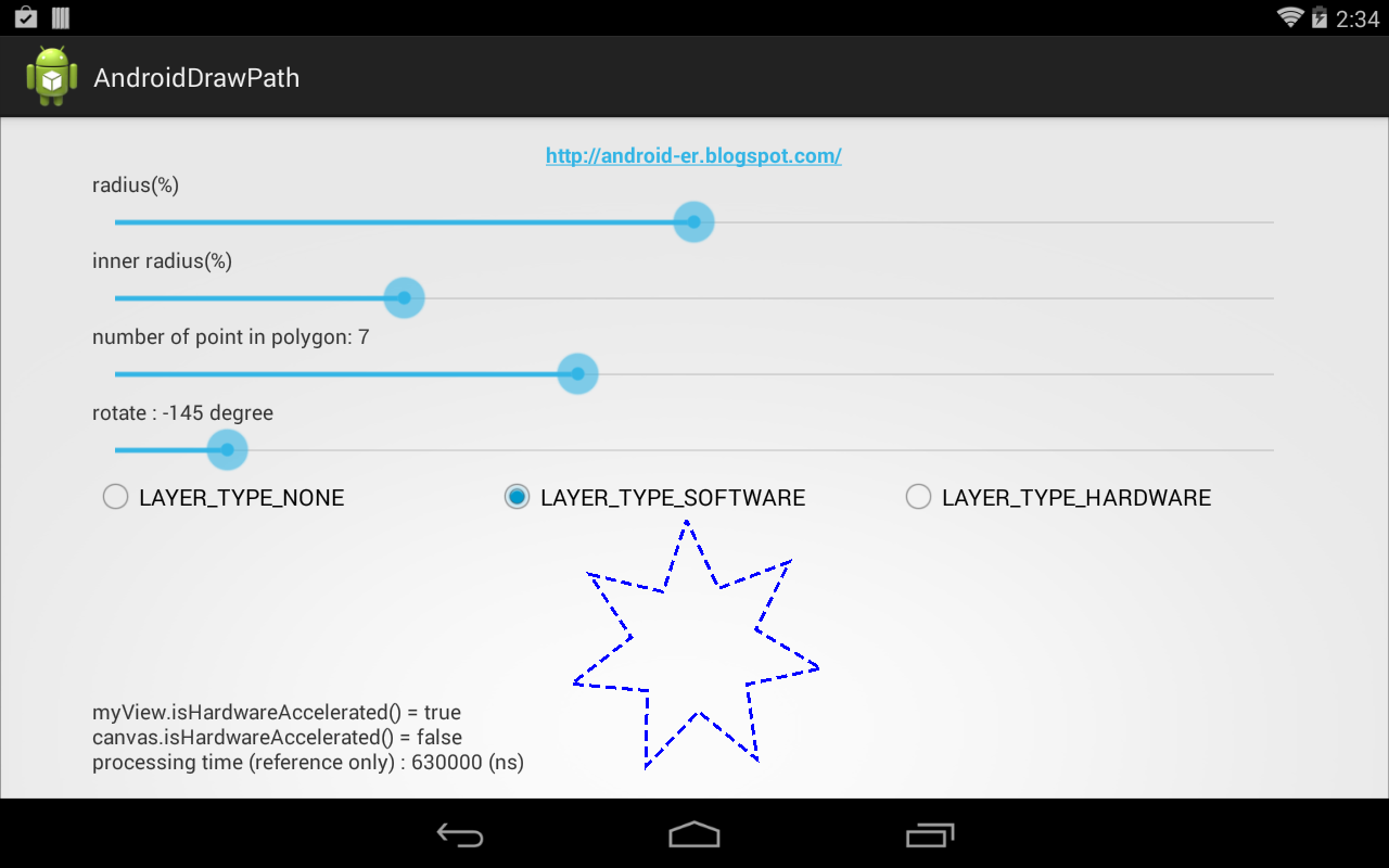 Android-er: DashPathEffect, apply dash effect on path