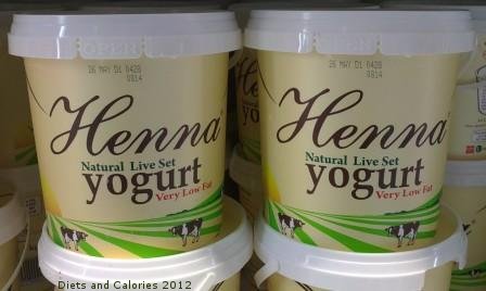 Diets and Calories: Henna Natural Very Low Fat Set Yogurt