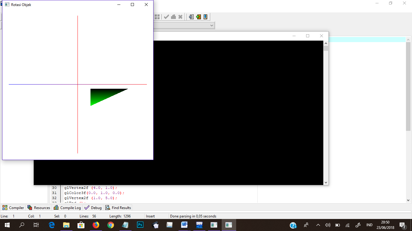GRAFIKA KOMPUTER - MEMBUAT ROTASI BIDANG BANGUN DENGAN DEV C++ OPENGL