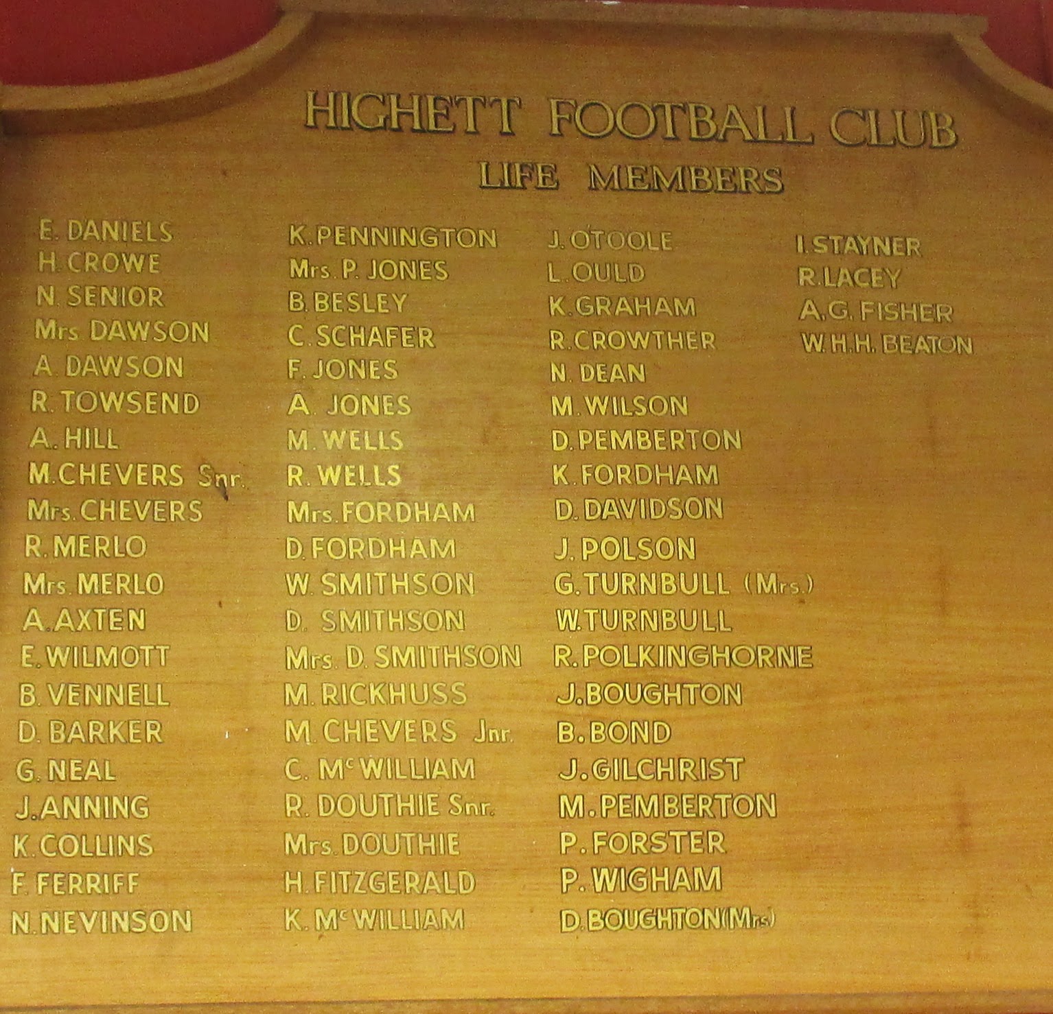 HIGHETT FOOTBALL CLUB HISTORICAL PHOTOS & MEMORABILIA