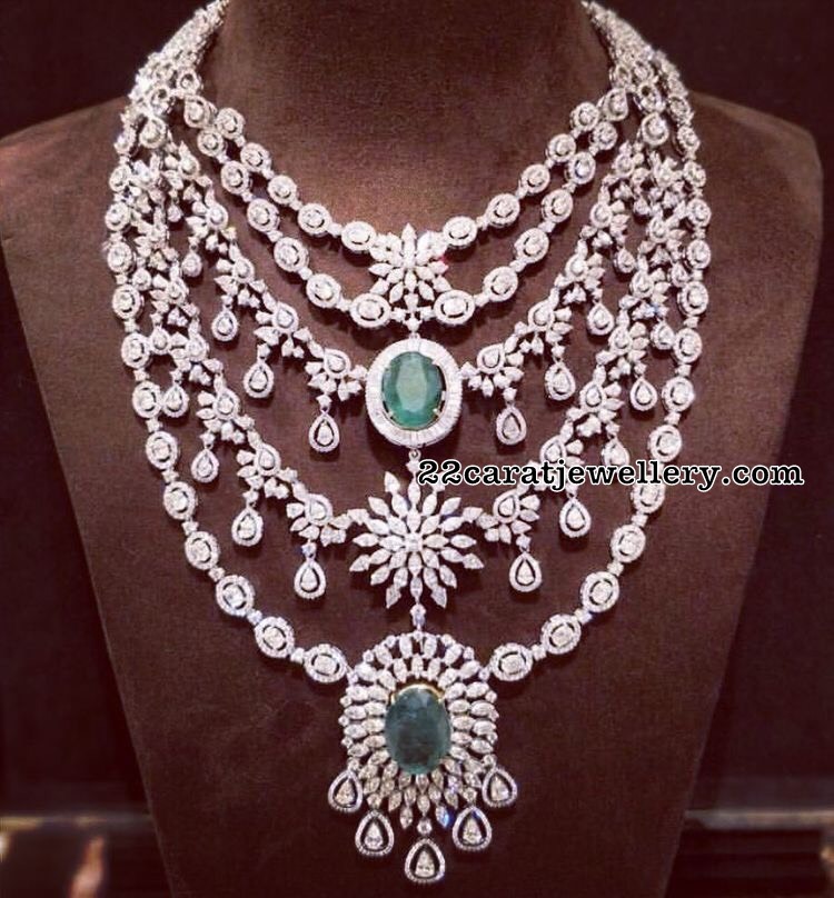 Three Step Diamond Long Set - Jewellery Designs