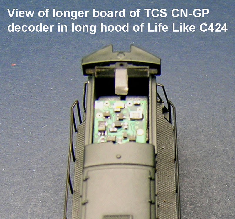 N Scale DCC Decoder Installs: TCS CN-GP in a Life Like C424