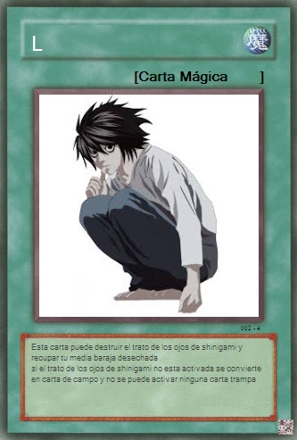 Cartas anime tipo yu-gi-oh: Death note cartas