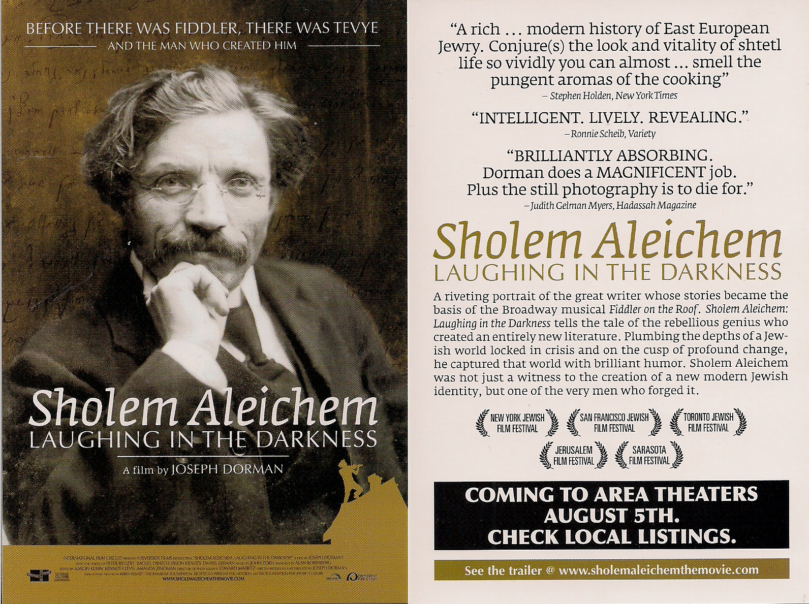 Sholem Aleichem Documentary Film In Cinemas