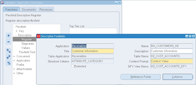 Oracle Stuff : Enable DFF on Customer form and segments