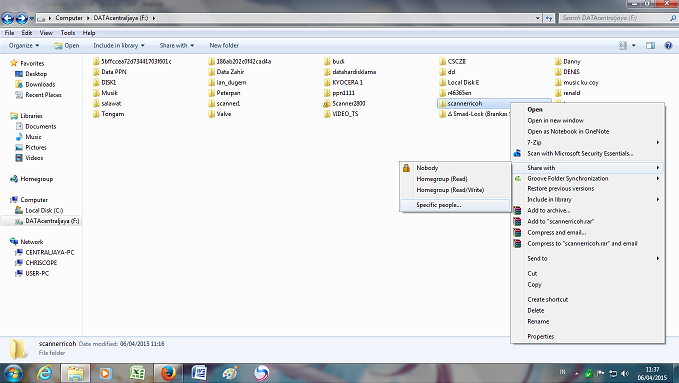 RICOH-SAMSUNG-HP PRINTER INDONESIA: SCAN TO FOLDER RICOH STEP BY STEP