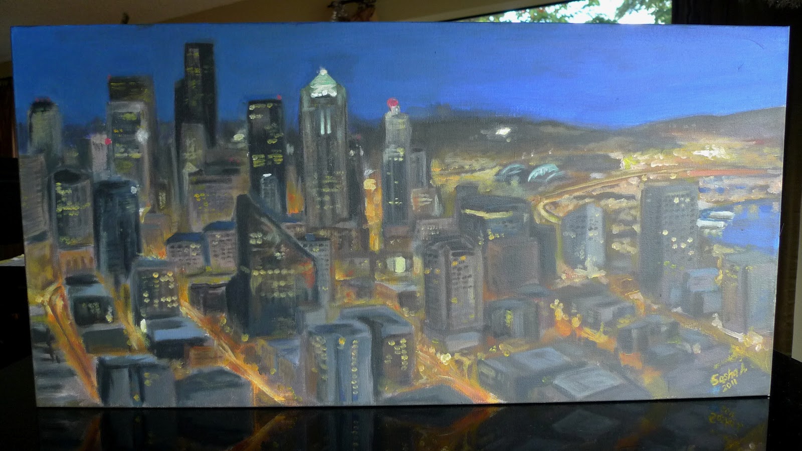 Make-Work-Draw-Play: Downtown Seattle (Painting)