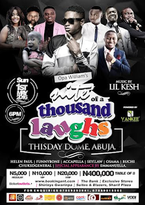 Night of a thousand laughs holds may 1st in Abuja