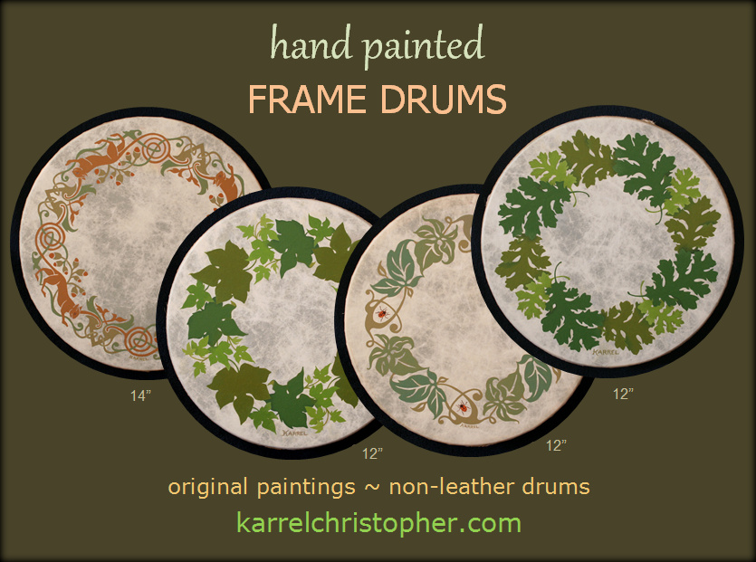 KARREL's Creative Path: Border Designs on FRAME DRUMS hand painted