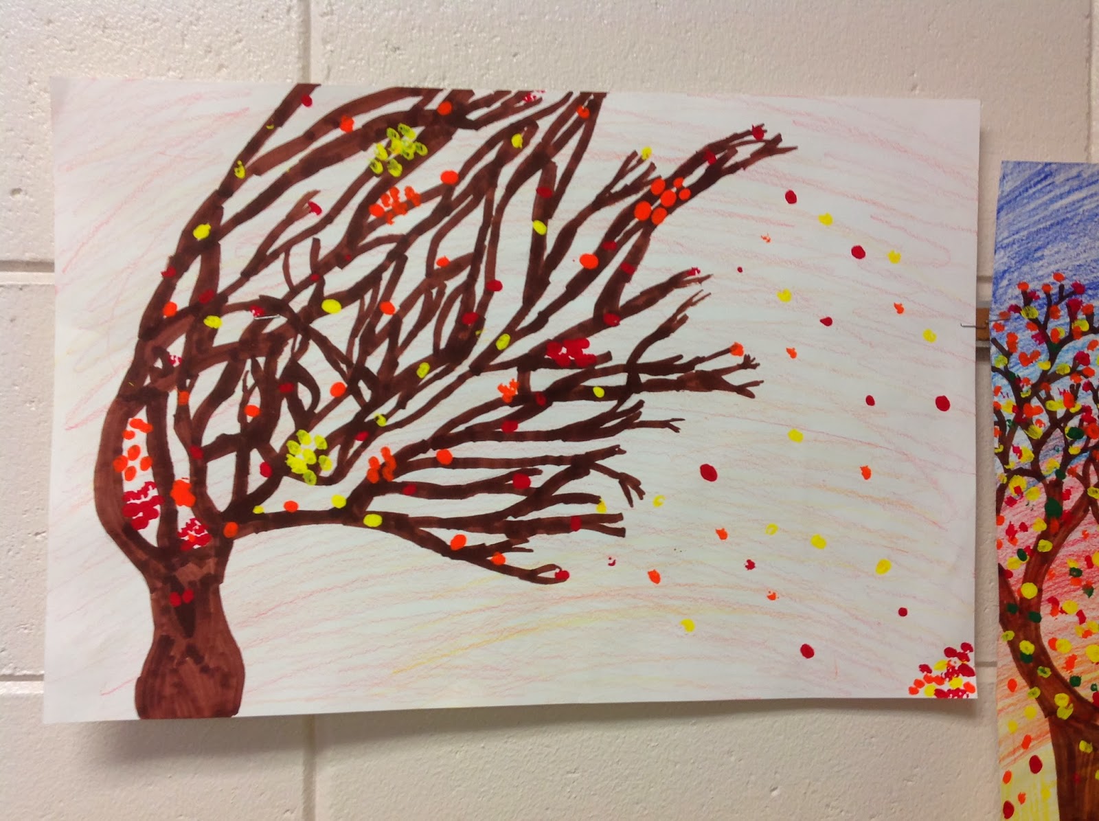 The Artsy Fartsy Art Room: 6th Grade Fall "Pointillism" Trees