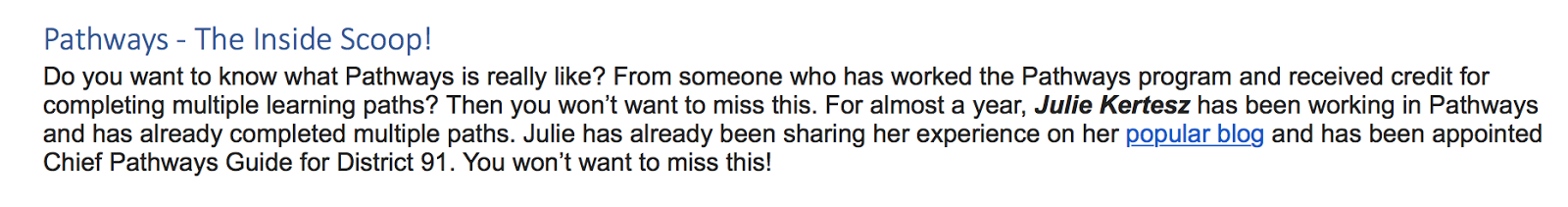 Pathways experience: Badges earned, badges received