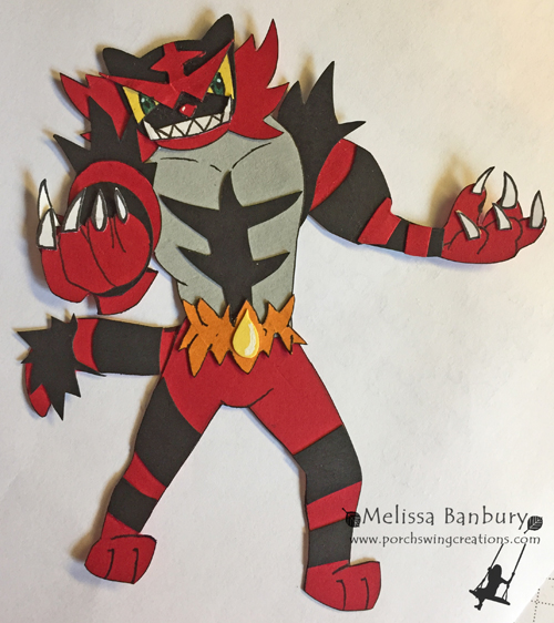 Porch Swing Creations: Pokemon Incineroar Card in a Box