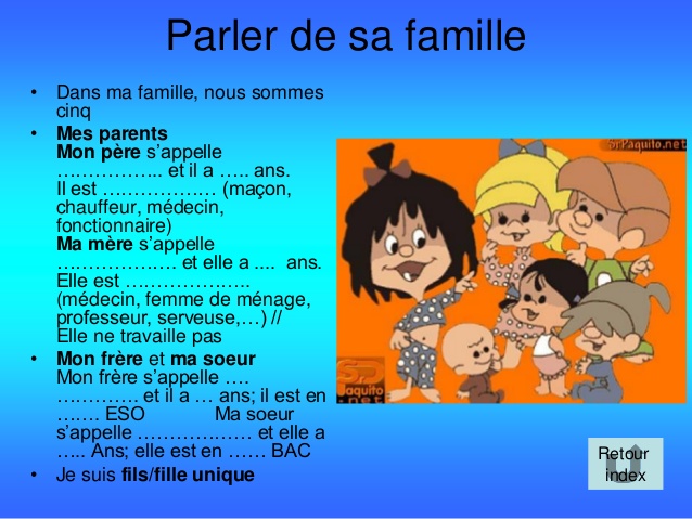 BoscoBlog, le coin français: Présentez vos familles!