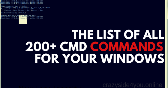 The List of All 200+ CMD Commands For Your Windows (cmd commands windows 10) - crazyside