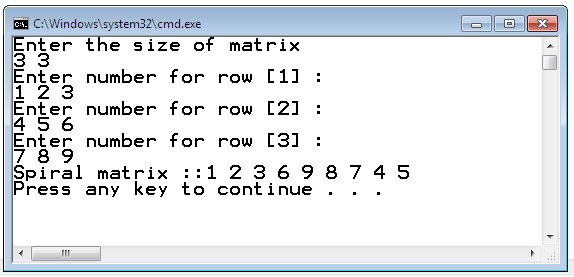 Write A Program In Java To Print The Given Matrix In Spiral Form Of Size M X N Codehungry