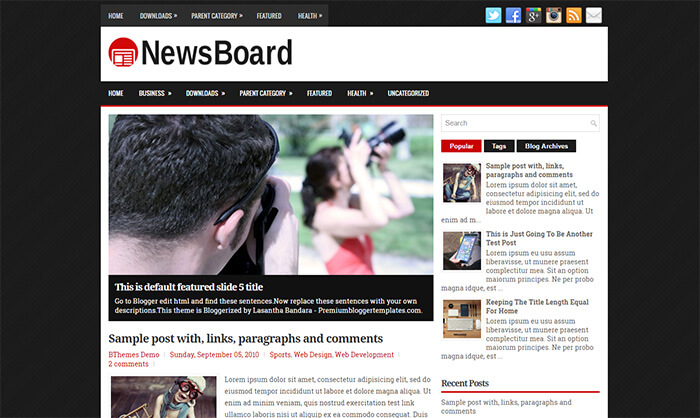 Free Magazine Blogger Templates